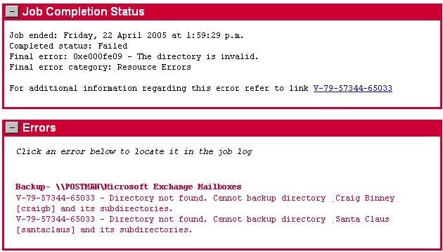 Unknown error V-79-57344-65033 - Directory not found - Techyv.com